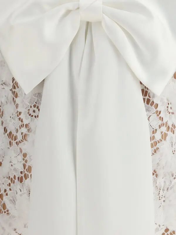 SELF-PORTRAIT Lace Scalloped-hem Bow Dress
