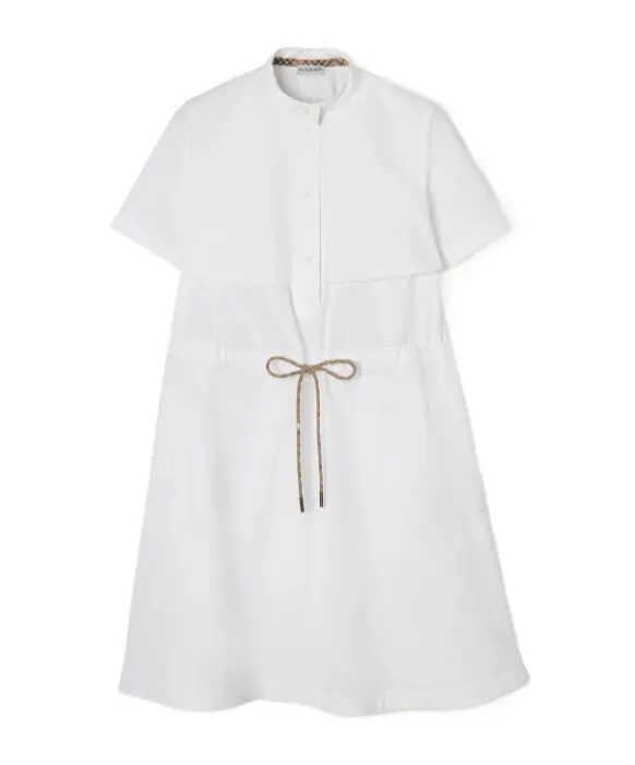 Burberry Drawstring Waist Poplin Dress