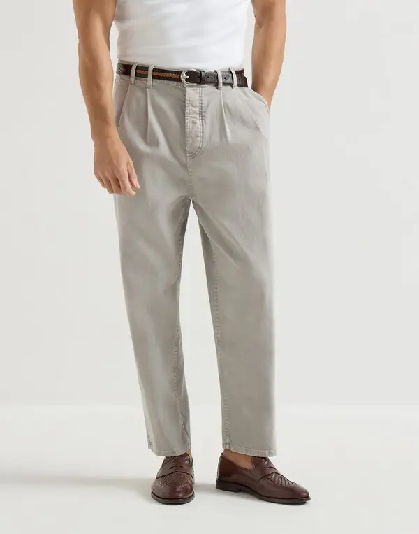 Brunello Cucinelli Garment-dyed Iconic Fit Five-pocket Trousers - Mud