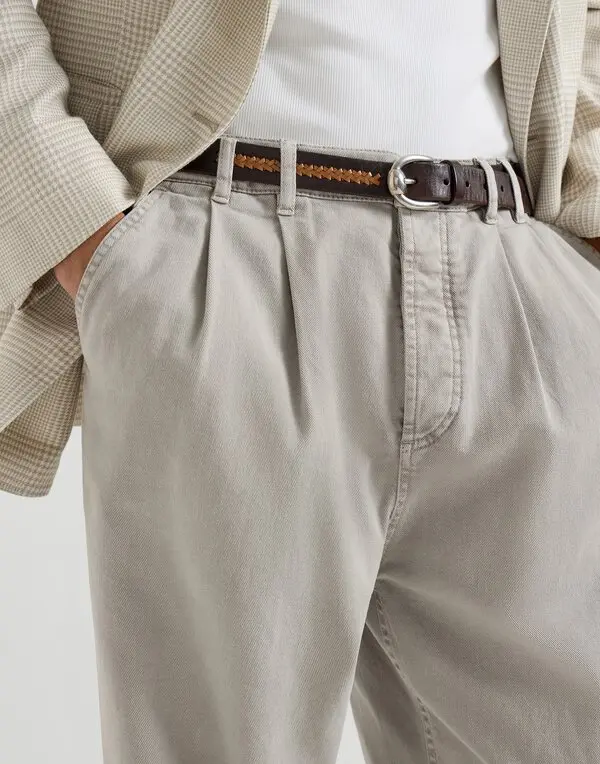 Brunello Cucinelli Garment-dyed Iconic Fit Five-pocket Trousers - Mud