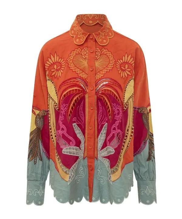 Farm Rio Usiacuri Embroidered Shirt