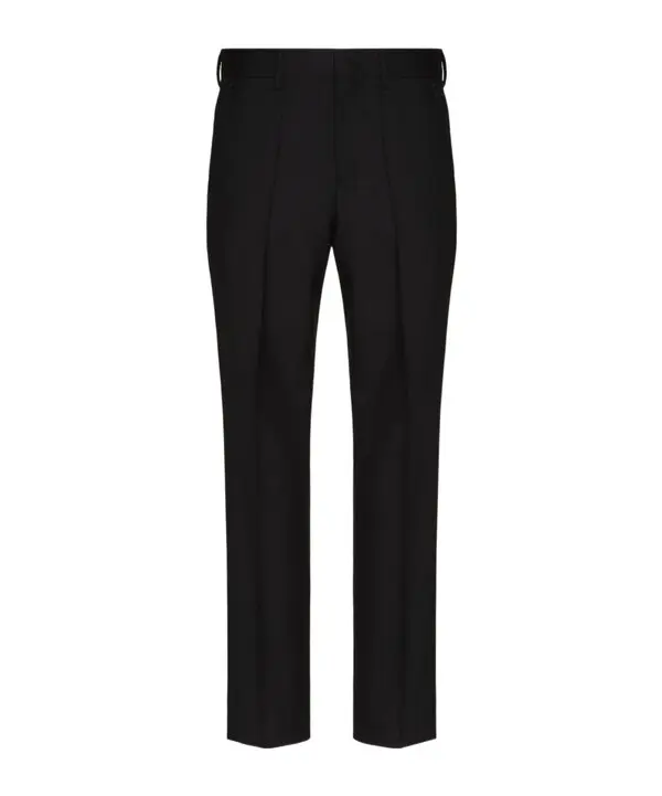 Valentino Garavani Pleated Straight Leg Trousers - Black