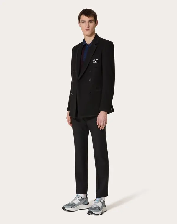Valentino Garavani Pleated Straight Leg Trousers - Black