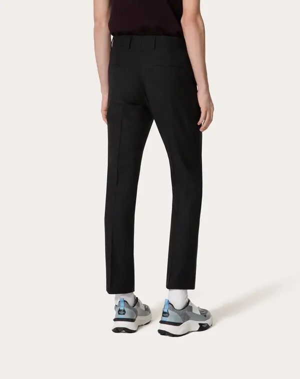 Valentino Garavani Pleated Straight Leg Trousers - Black