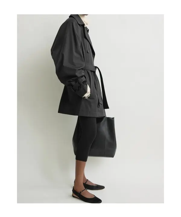 TOTEME Double-breasted Belted Trench Coat - Washedblack