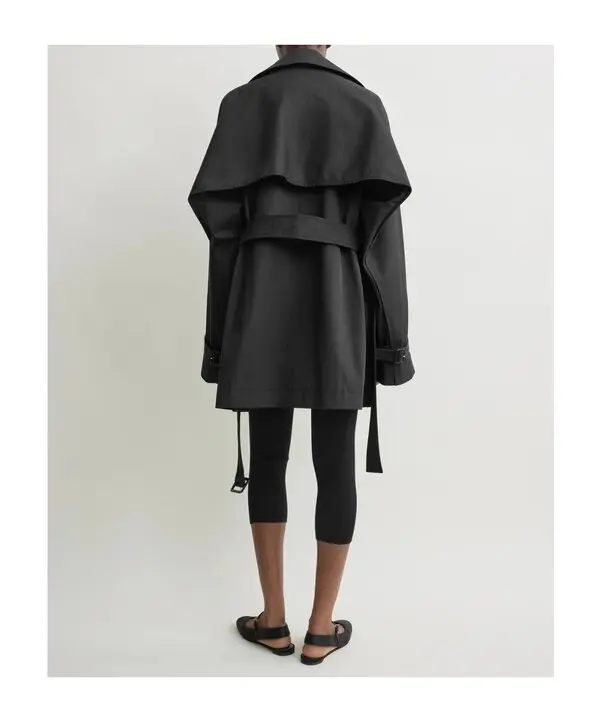 TOTEME Double-breasted Belted Trench Coat - Washedblack