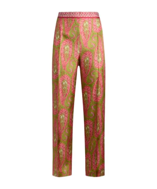 Etro Paisley Printed Bootcut Trousers - Brown