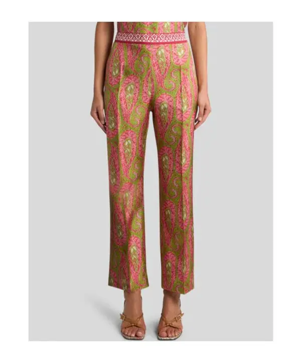 Etro Paisley Printed Bootcut Trousers - Brown