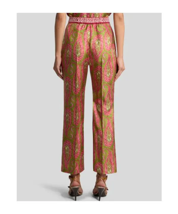 Etro Paisley Printed Bootcut Trousers - Brown