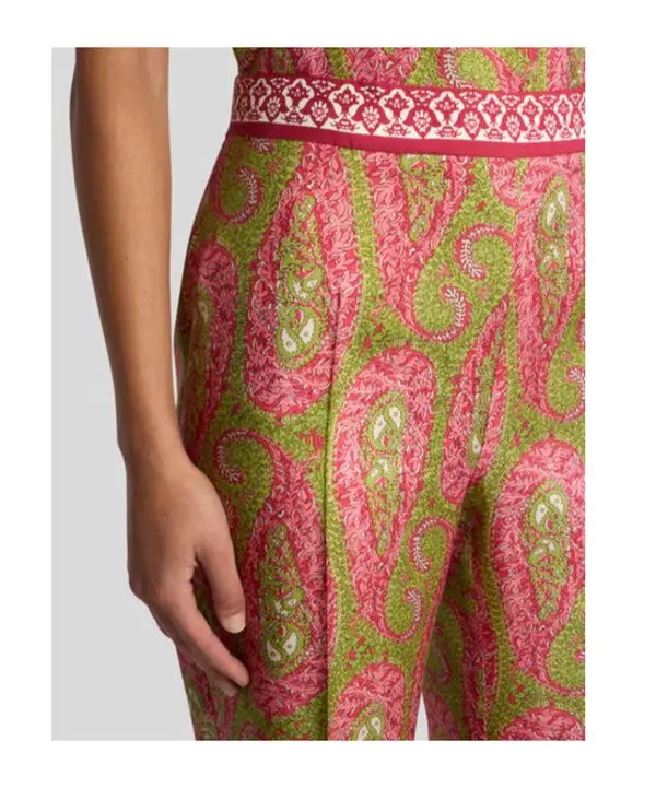 Etro Paisley Printed Bootcut Trousers - Brown