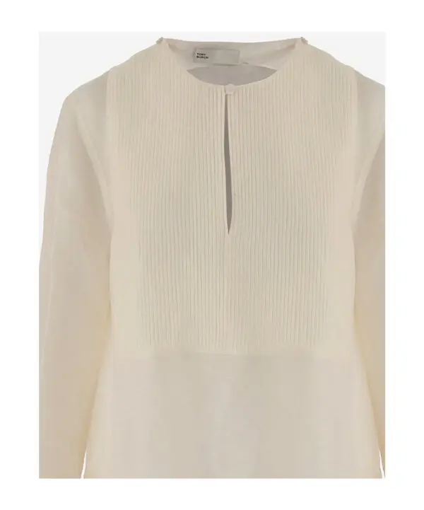 Tory Burch Paneled Long Sleeve Dress