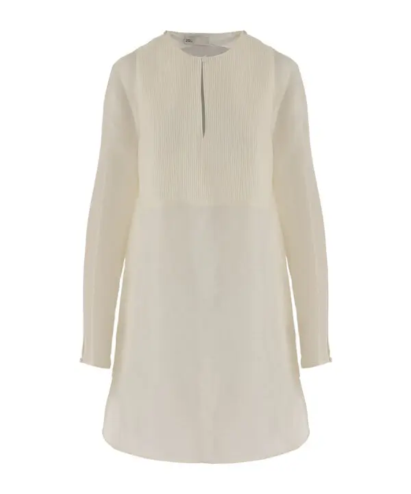 Tory Burch Paneled Long Sleeve Dress - Nude