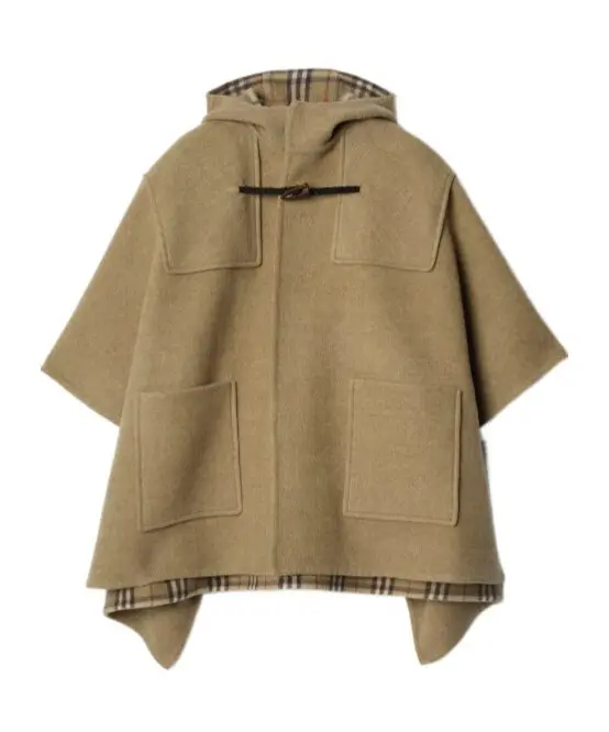 Burberry Hooded Duffle Cape Coat