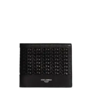 Dolce & Gabbana Dolce Gabbana Logo Stamp Bi-fold Wallet - Black