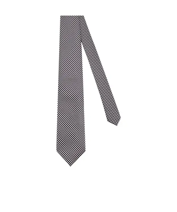 TOM FORD Micro Pattern Neck Tie - Gray