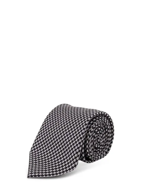 TOM FORD Micro Pattern Neck Tie - Gray