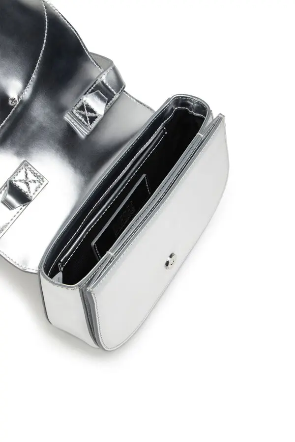 DIESEL® 1dr Logo Plaque Shoulder Bag - White