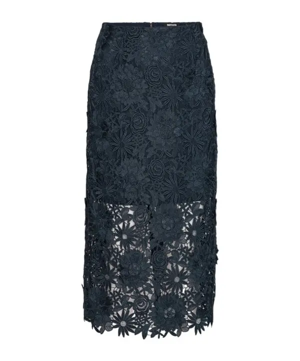 ROTATE BY BIRGER CHRISTENSEN Floral-lace Midi Skirt - Black