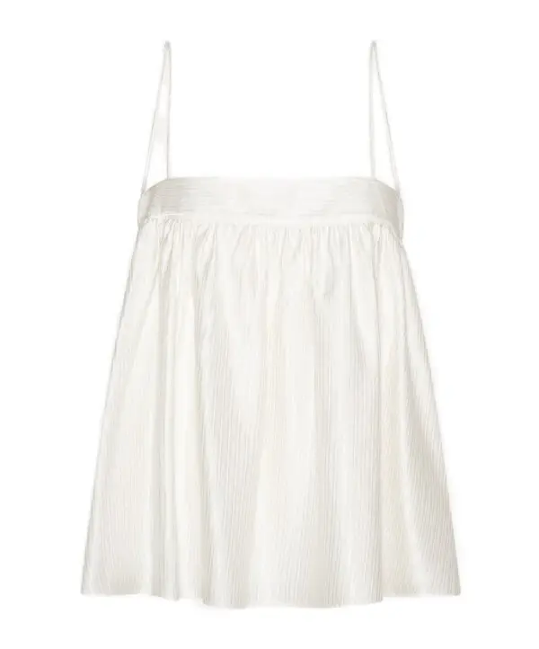 ROTATE BY BIRGER CHRISTENSEN Striped Pleated Slip Top - Bright White