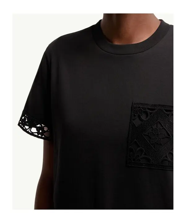 Moncler Lace Trim Pocket T-shirt - Black