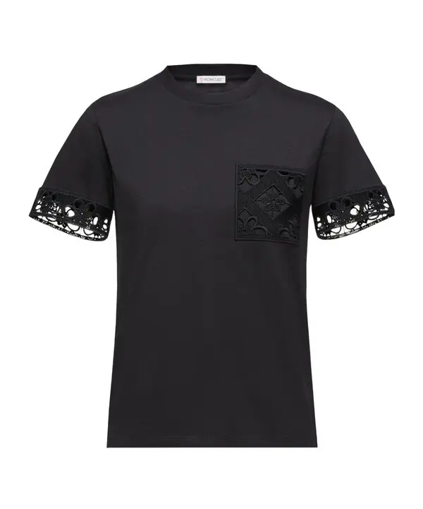 Moncler Lace Trim Pocket T-shirt - Black