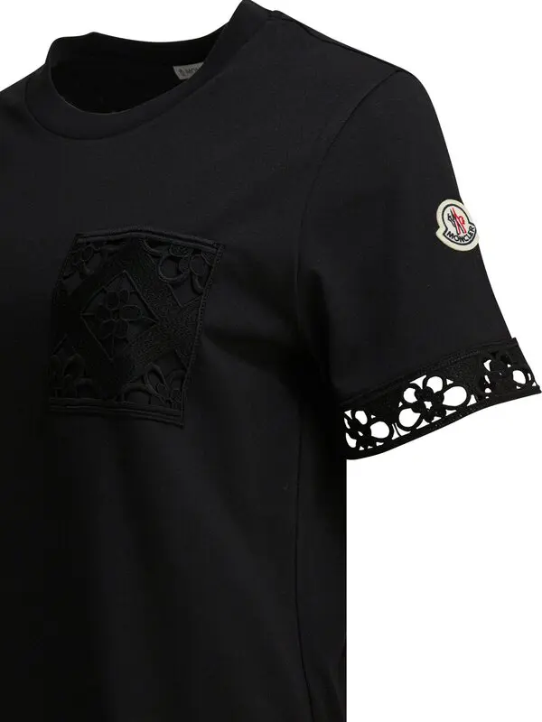 Moncler Lace Trim Pocket T-shirt - Black
