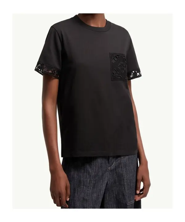 Moncler Lace Trim Pocket T-shirt - Black