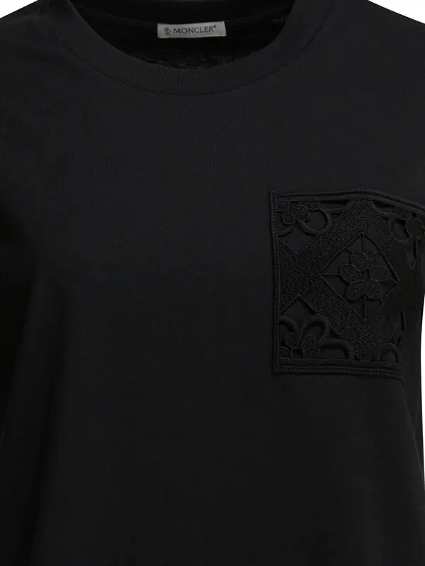 Moncler Lace Trim Pocket T-shirt - Black