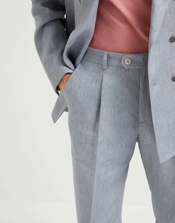 Brunello Cucinelli Linen Trousers - Grey