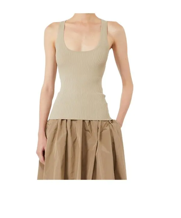 Max Mara Ghiro Ribbed Knit Tank Top - Nude