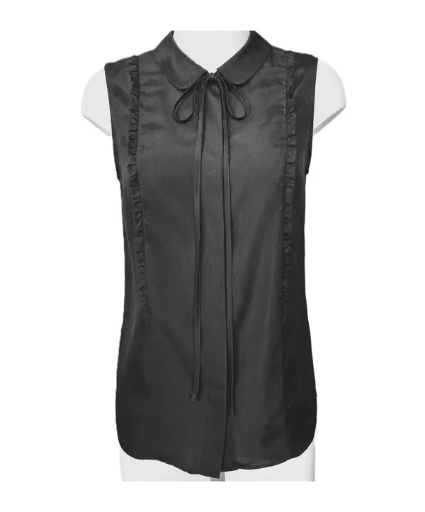 N.21 Sleeveless Collared Shirt With Front Tie Detail