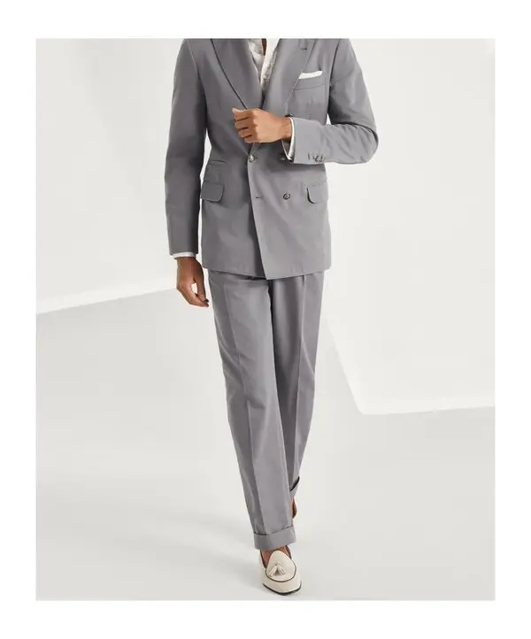 Brunello Cucinelli Gabardine Cotton-cashmere Blazer - Grey