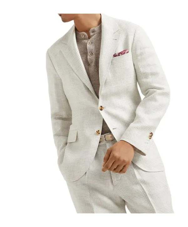 Brunello Cucinelli Prince Of Wales Blazer - White