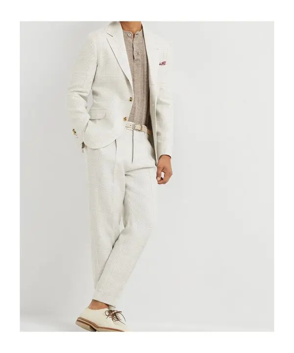 Brunello Cucinelli Prince Of Wales Blazer - White