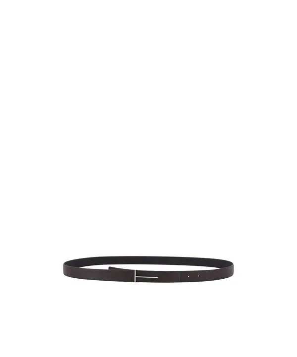 TOM FORD T-buckle Leather Belt - Black
