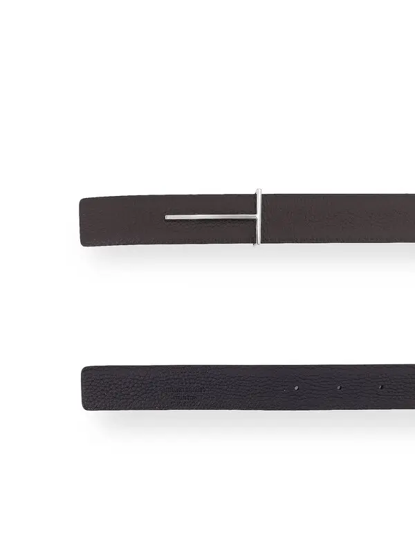 TOM FORD T-buckle Leather Belt - Black