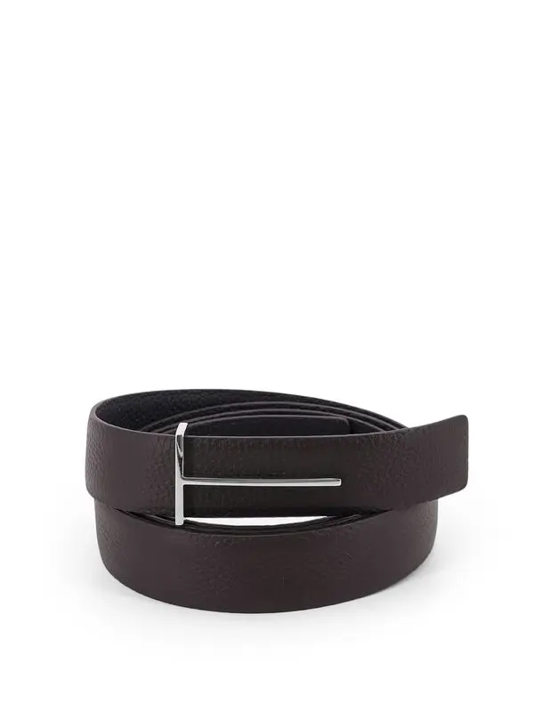 TOM FORD T-buckle Leather Belt - Black