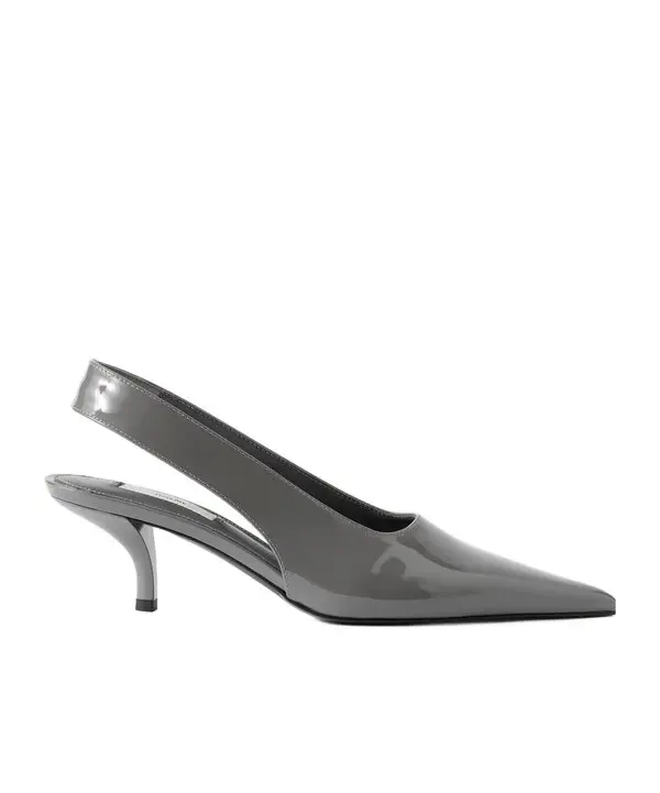 TOTEME Pointed-toe High-heeled Slingback Sandals - Grey