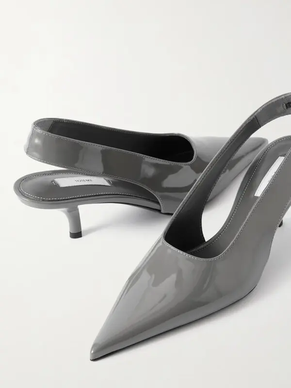 TOTEME Pointed-toe High-heeled Slingback Sandals - Grey