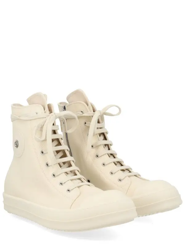 Rick Owens Lace-up High-top Canvas Sneakers