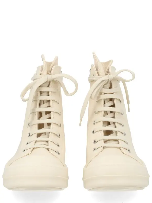 Rick Owens Lace-up High-top Canvas Sneakers