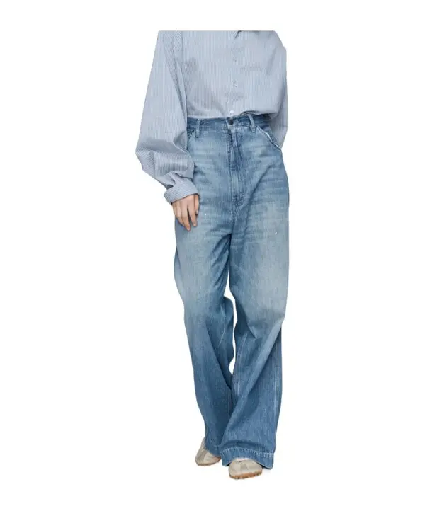 MAISON MARGIELA Patchwork Detail Wide Leg Jeans