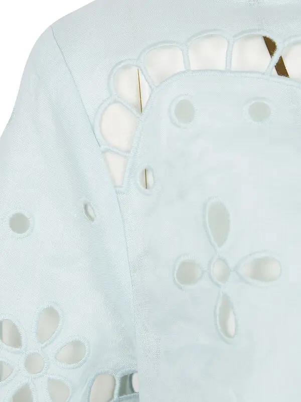Zimmermann Short Sleeve Embroidered Bodice