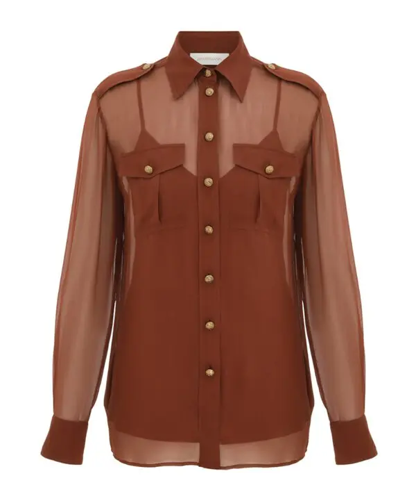 Zimmermann Memento Pocket Shirt - Tan