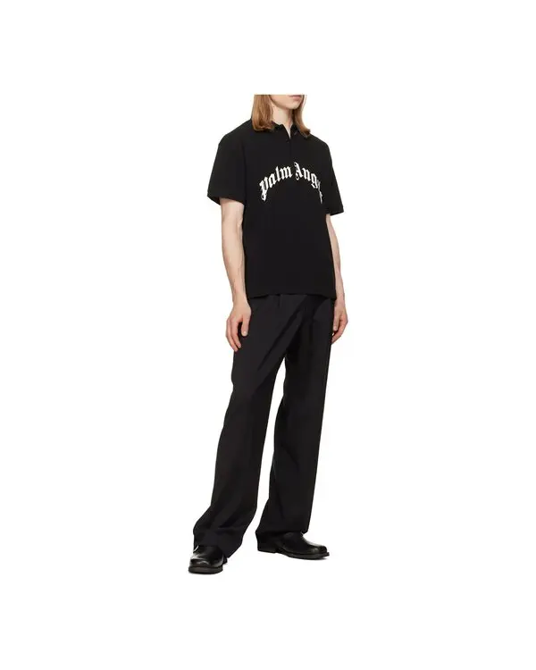 Palm Angels Curved Logo Polo Shirt