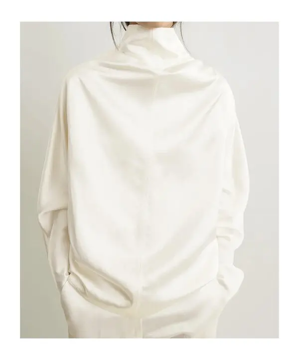 TOTEME High Neck Draped Top - White