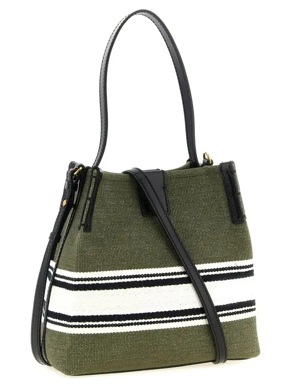 Balmain Release Bucket Bag With Fixed Top Handle And Detachable Shoulder Strap - Green