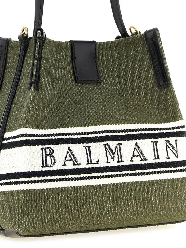 Balmain Release Bucket Bag With Fixed Top Handle And Detachable Shoulder Strap - Green