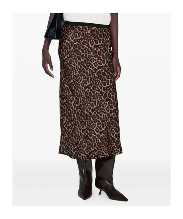 ANINE BING Leopard-printed Midi Skirt