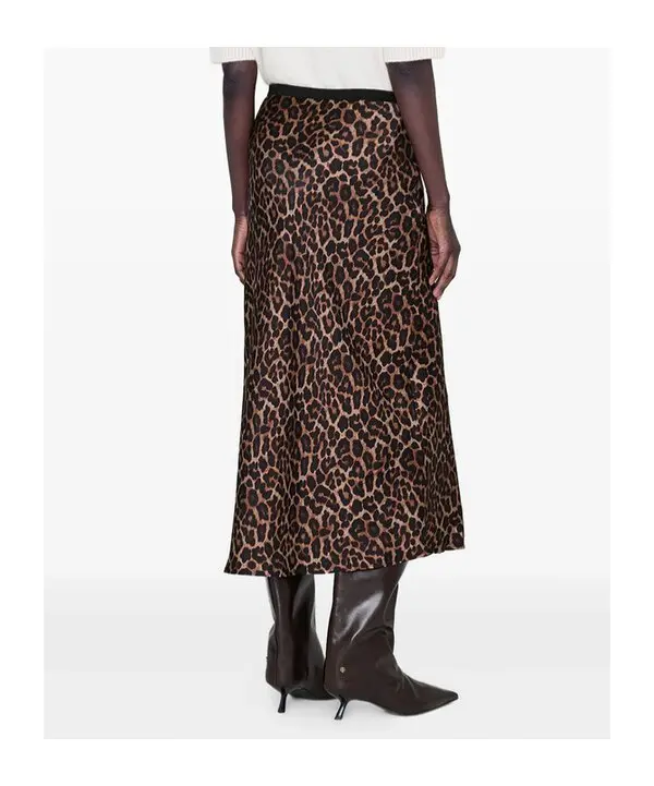 ANINE BING Leopard-printed Midi Skirt